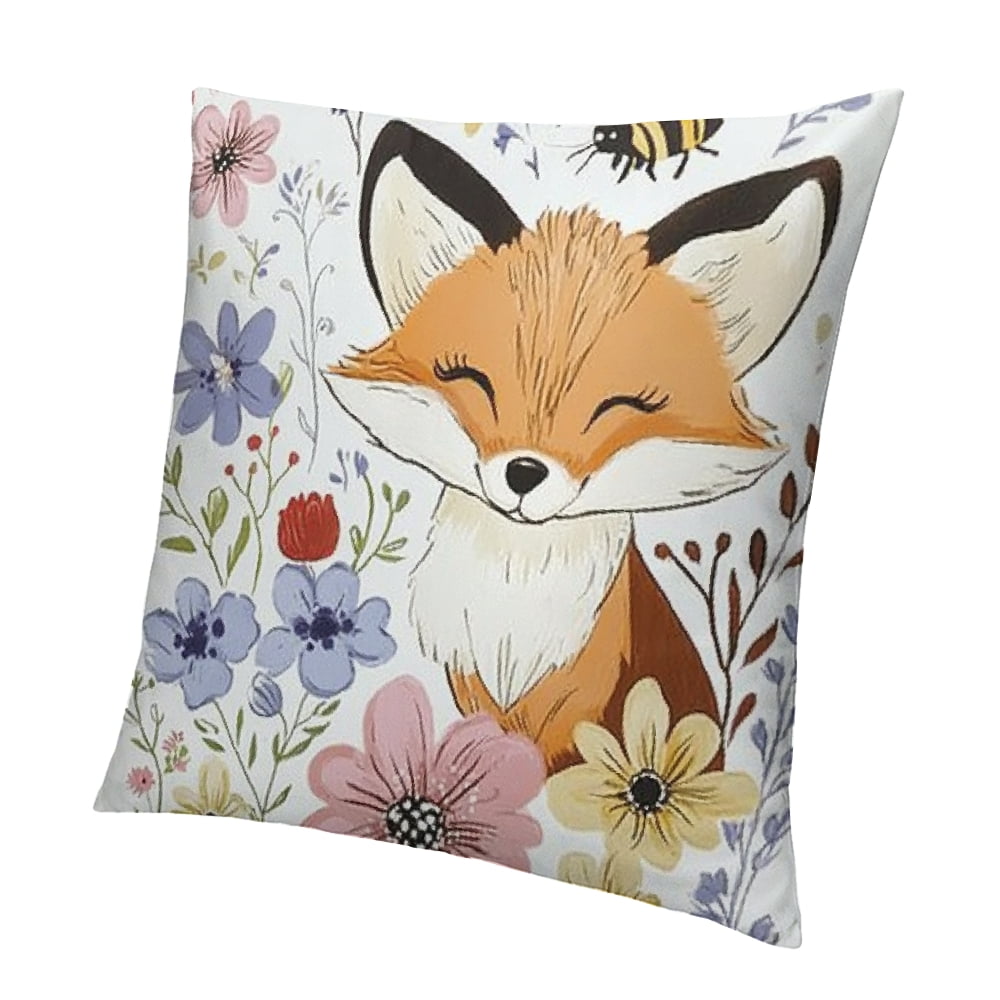 Patifu Colorful Fox Pillow Covers Home Room Decor,Kawaii Zoo Animal ...