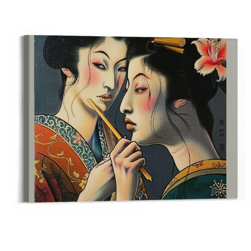 Patifu Cute Funny Japanese Cat Wall Vintage Japanese Geisha Yelling at ...