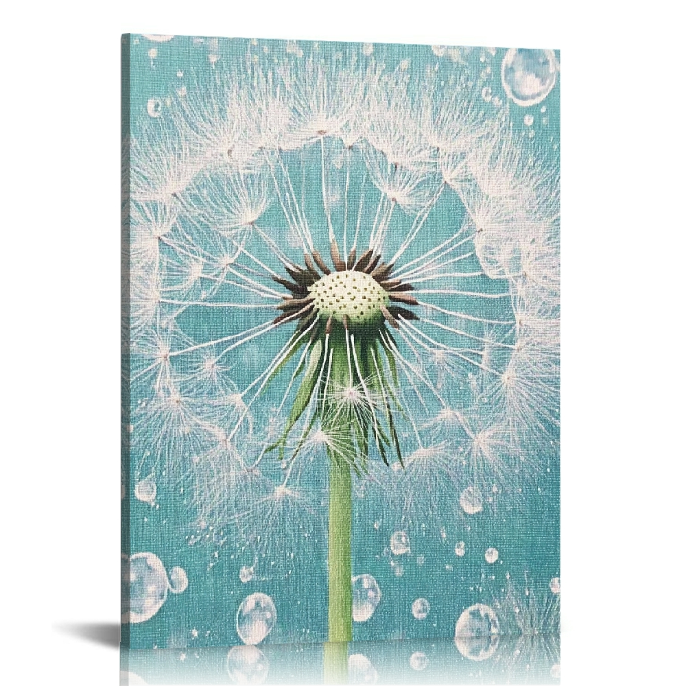 Patifu Dandelion Water Droplets Canvas Wall Art Decor for Bedroom ...