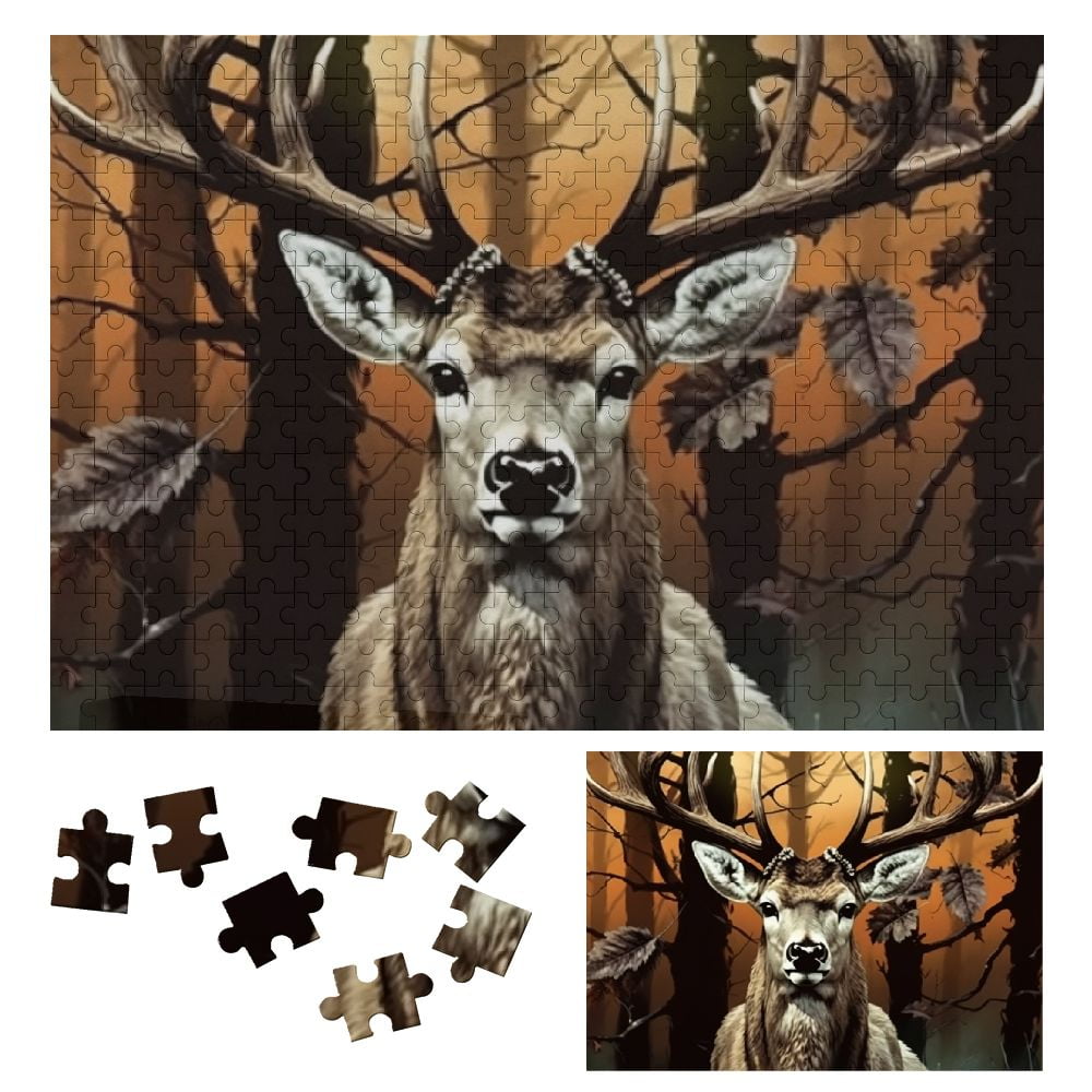 Patifu Deer Antlers Tree Wooden Jigsaw Puzzle for Adults and Kids ...