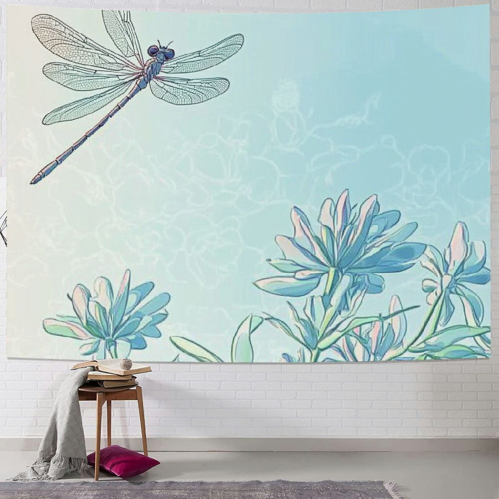 Patifu Dragonfly Tapestry, Waterlilies Flowers and Dragonflies ...