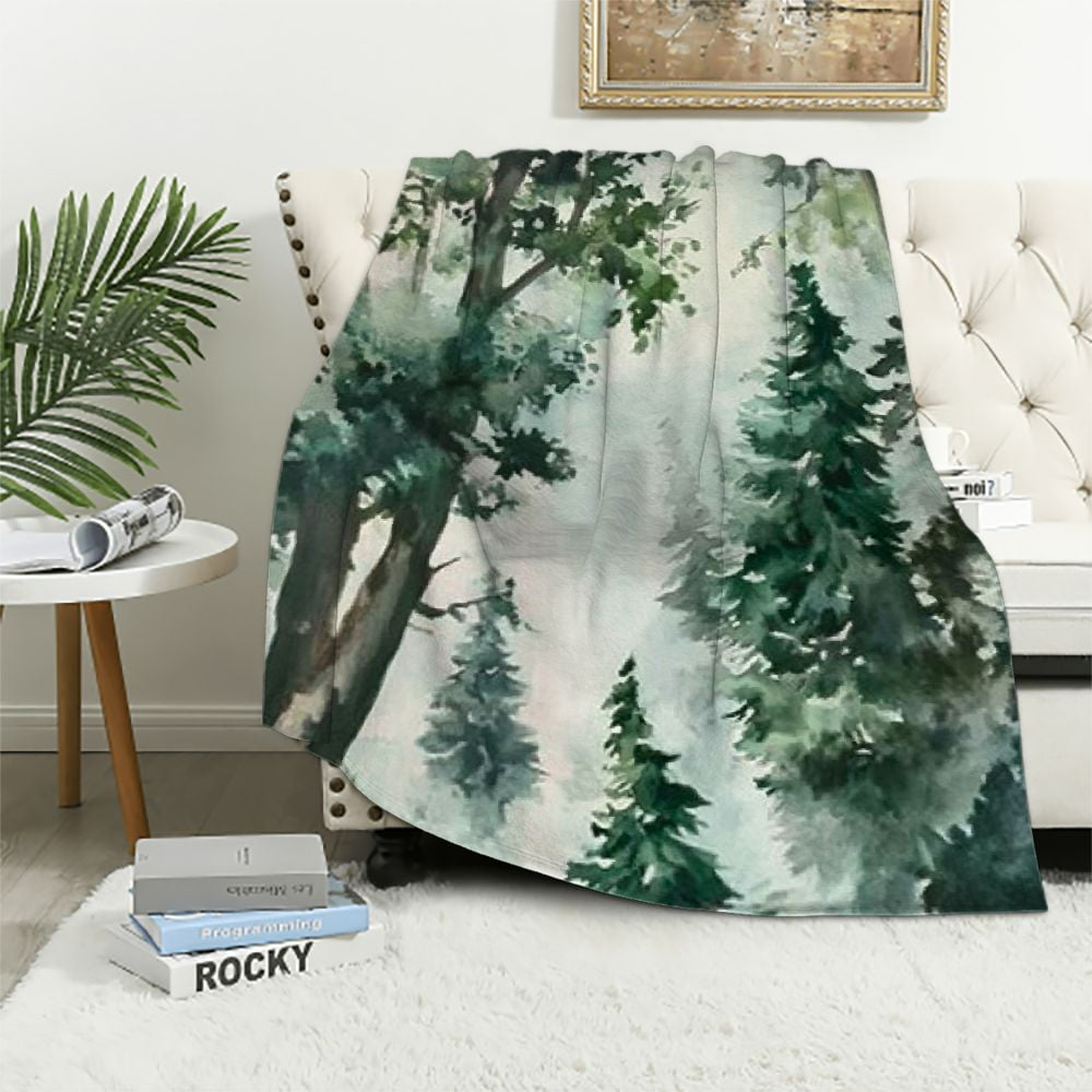 Patifu Enchanted Forest Blanket Tranquil Forest Trees Throw Blankets ...