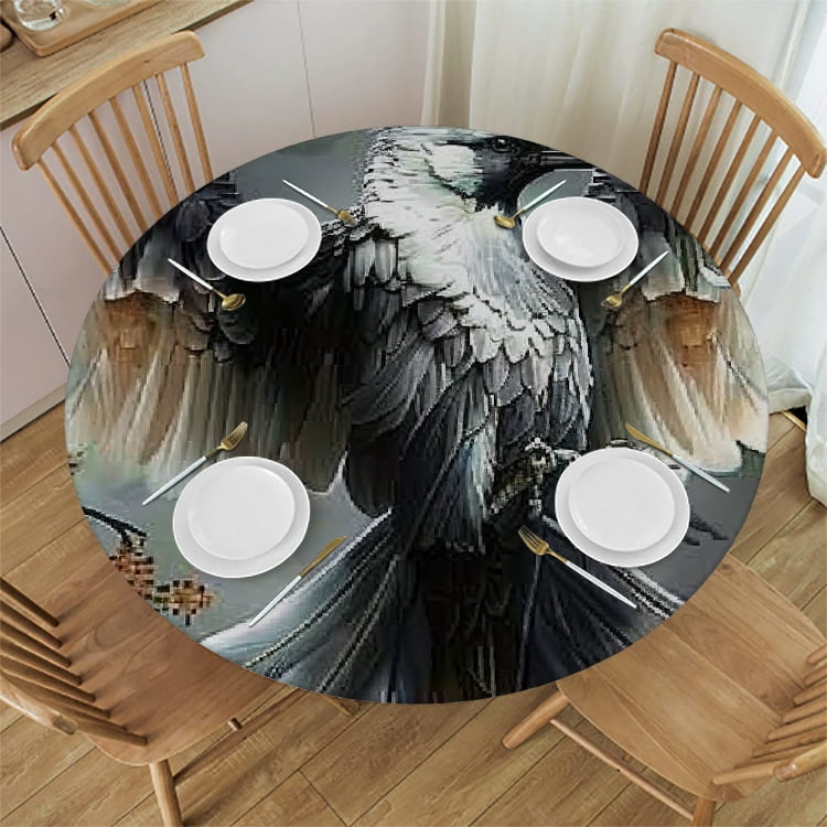 Patifu Fantasy Bird Wings Round Tablecloth Stain-Resistant Washable for ...