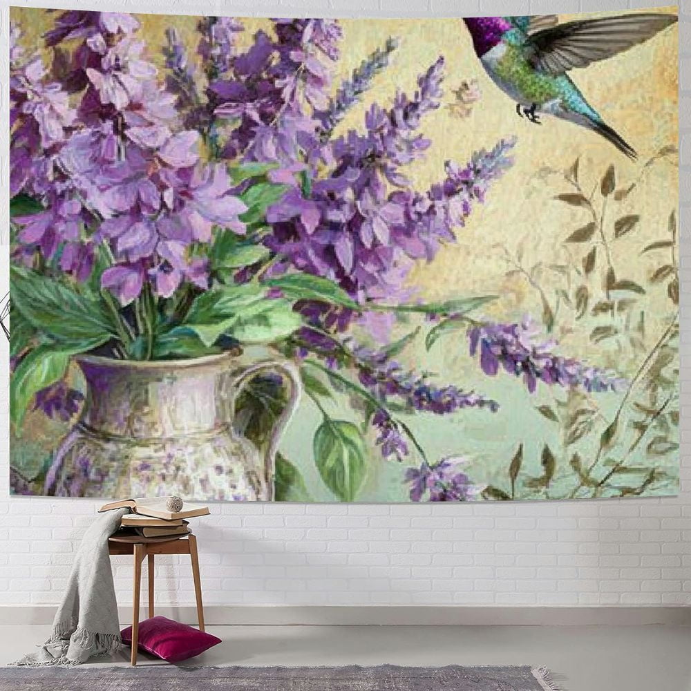 Patifu Flowers Hummingbird Tapestry Wall Hanging Unique Style Graphic ...