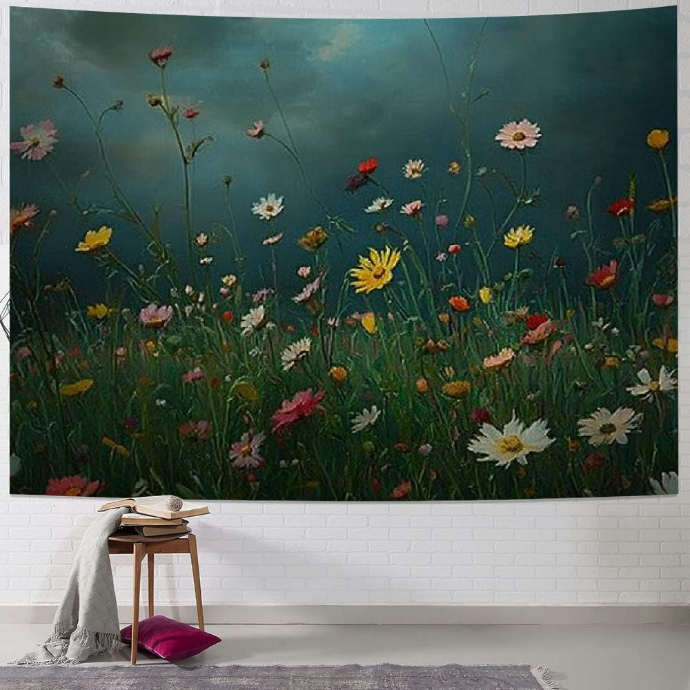 Patifu Flowers Tapestry Wall Hanging Unique Style Graphic Tapestries ...