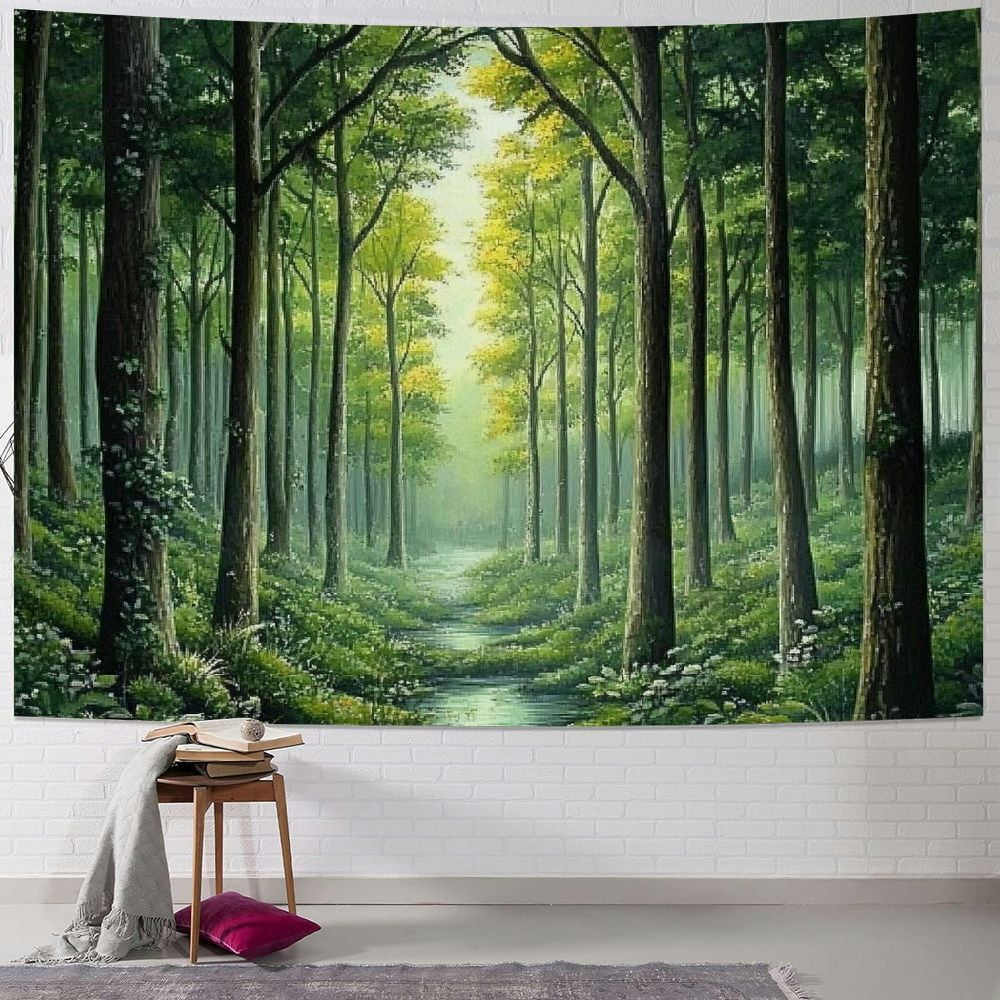 Patifu Forest Tapestry Green Tree Tapestries Rainforest Wall Hanging ...