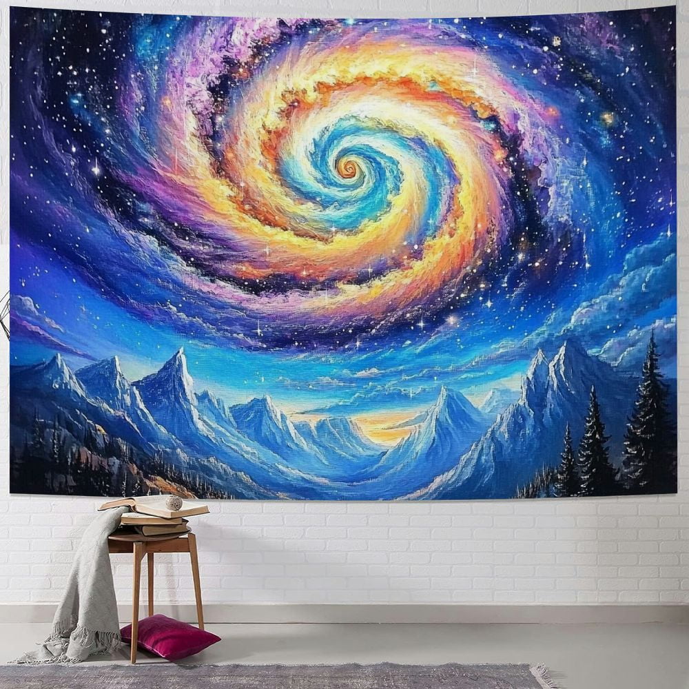 Patifu Galactic Space Tapestry, Psychedelic Forest Mountains and Rivers ...