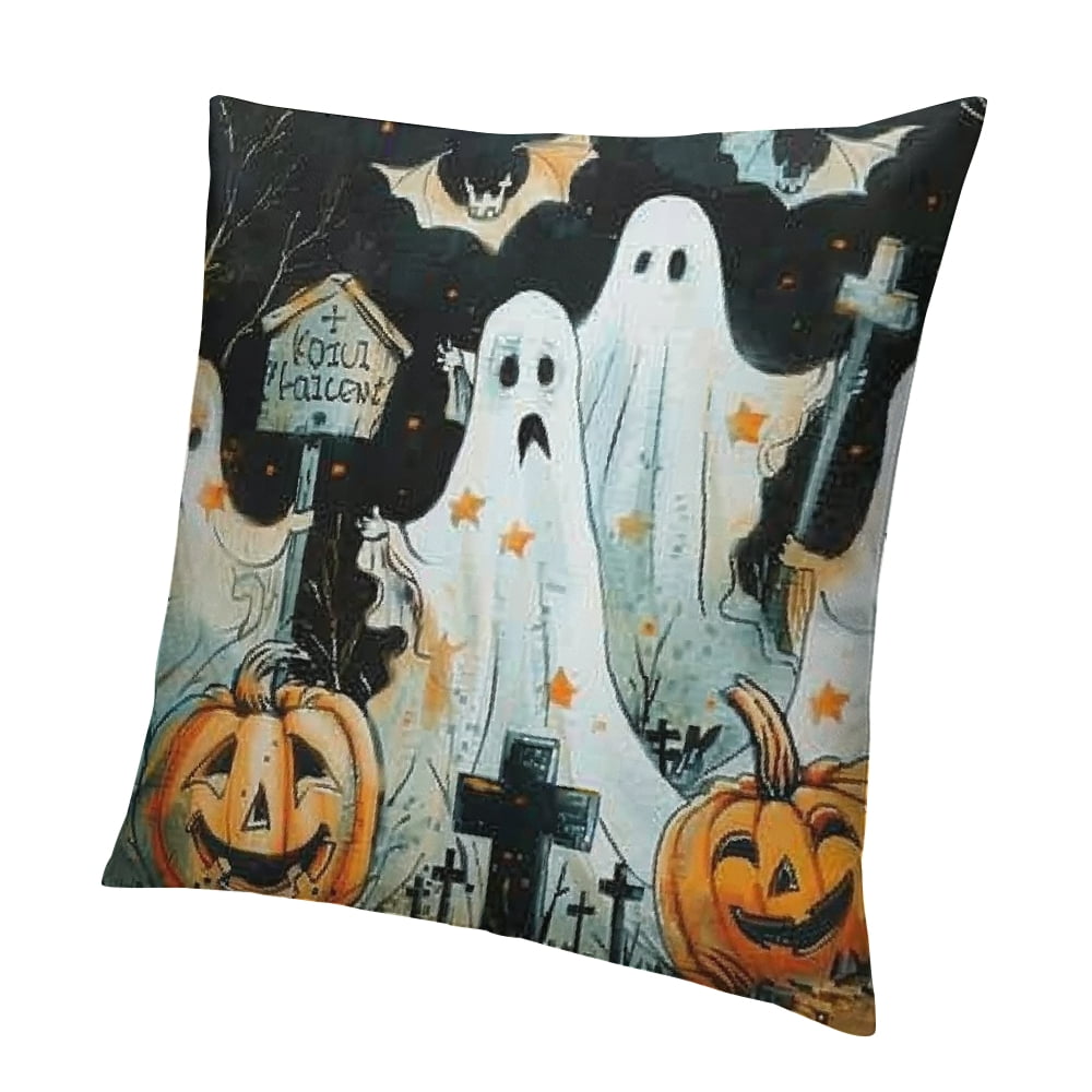 Patifu Halloween Decorations Pillow Covers Happy Halloween Decor Orange ...