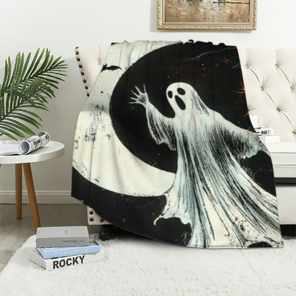 Patifu Halloween Ghost Blanket Gothic Horror Scary Fleece Throw Blanket ...