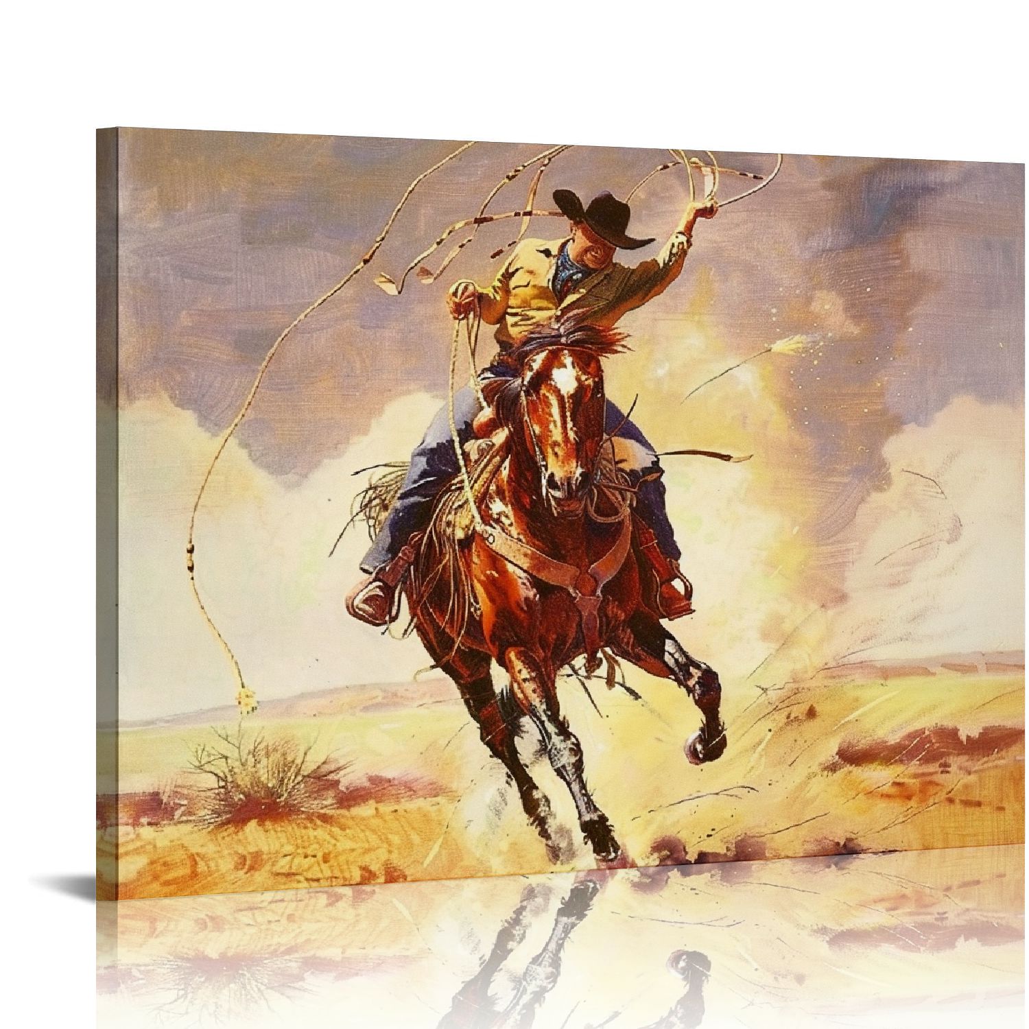 Patifu Horse Lasso Cowboy Fine Art Aesthetic Decor Pictures Wall Art ...