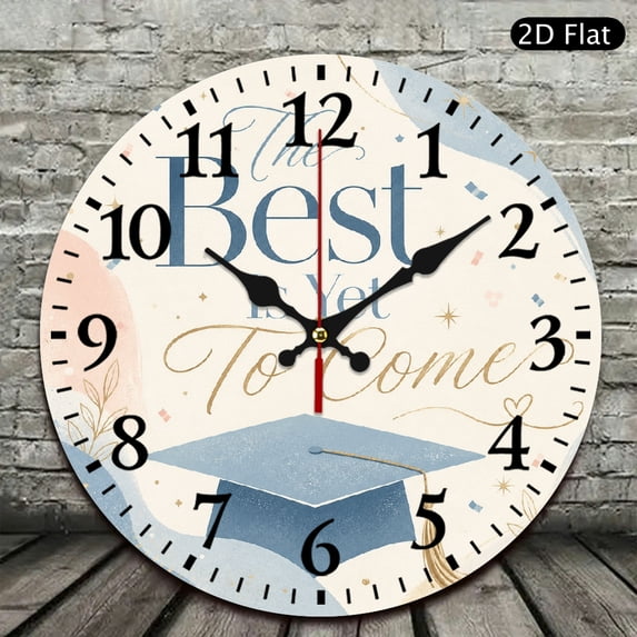Patifu Inspirational Graduation Artwork Wooden Wall Clock Silent ...