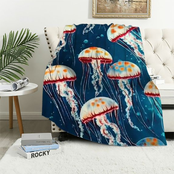 Patifu Jellyfish Blanket Soft Warm Plush Jellyfish Throw Blanket ...