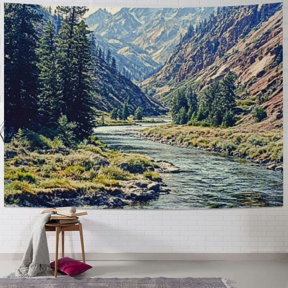 Patifu Landscape Tapestry, Scenic Mountain with Pine Trees and Flowing ...