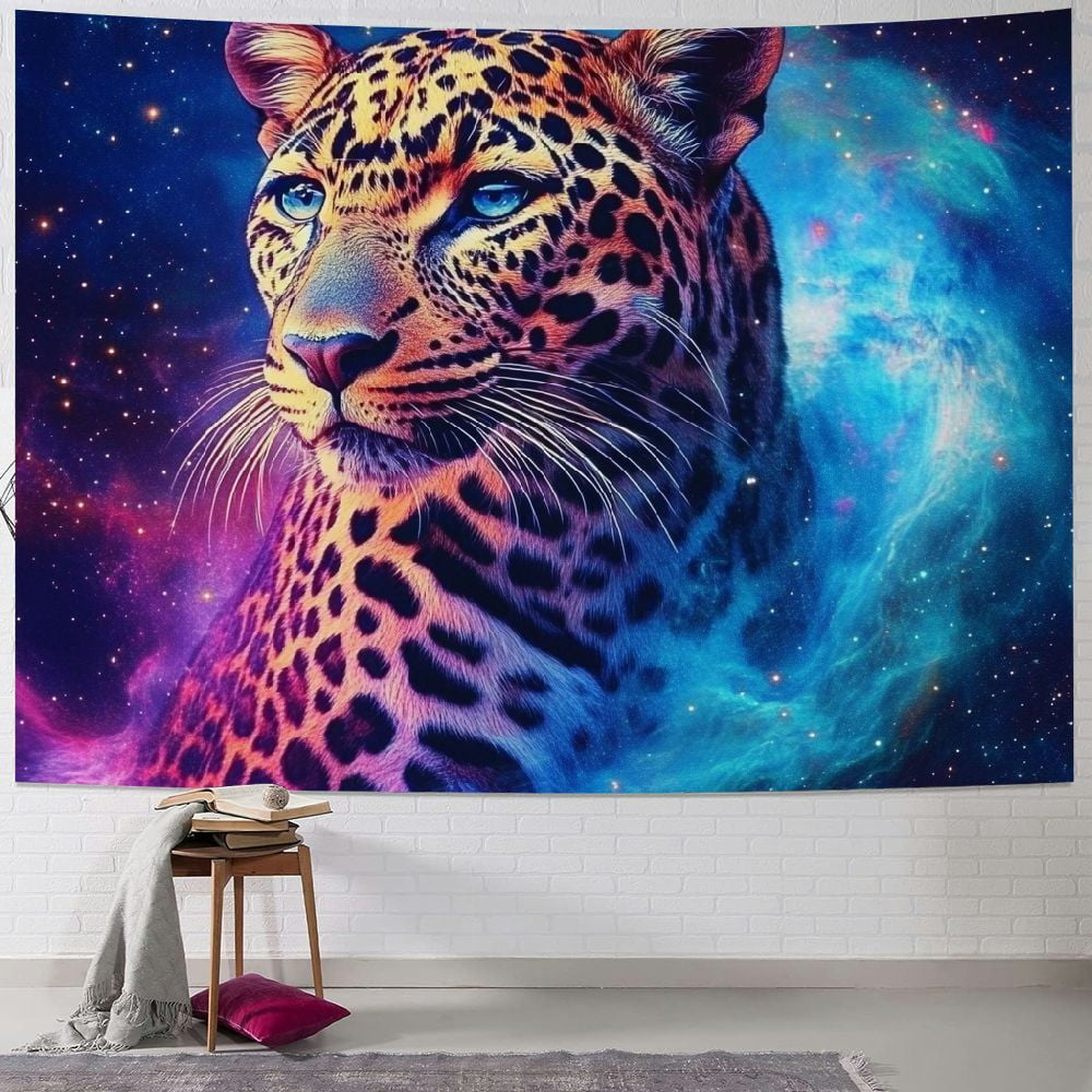 Patifu Leopard Galaxy Stars Tapestry Wall Hanging Unique Style for ...