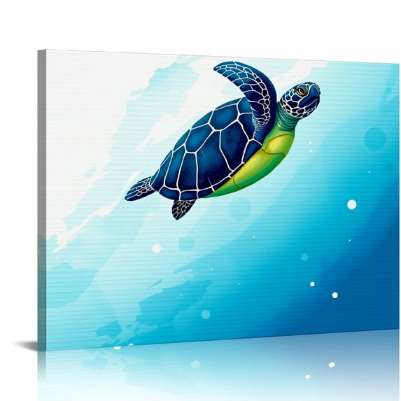 Patifu Minimalist Sea Turtle HD Print Framed Canvas Wall Art Ready to ...