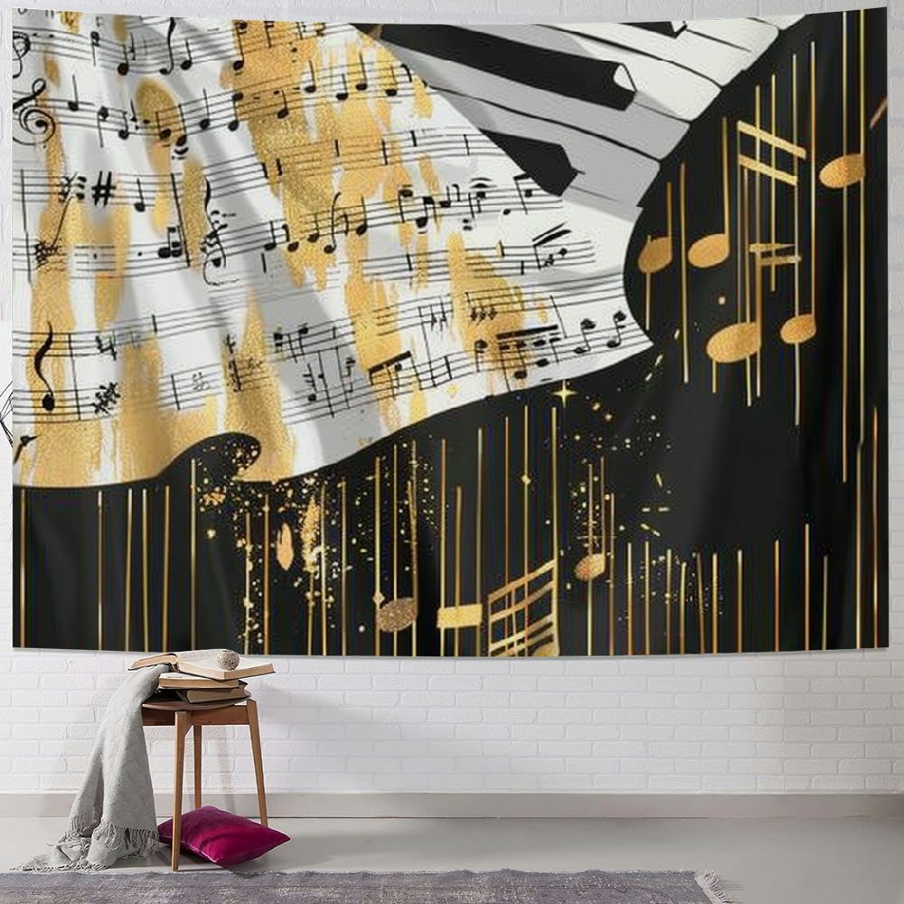 Patifu Music Notes Tapestry Wall Hanging Unique Style Graphic ...