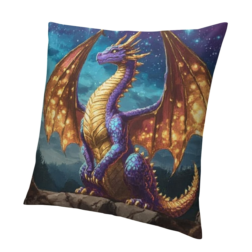 Patifu Neon Blue Dragon Throw Pillow Covers Western Wild Animals ...