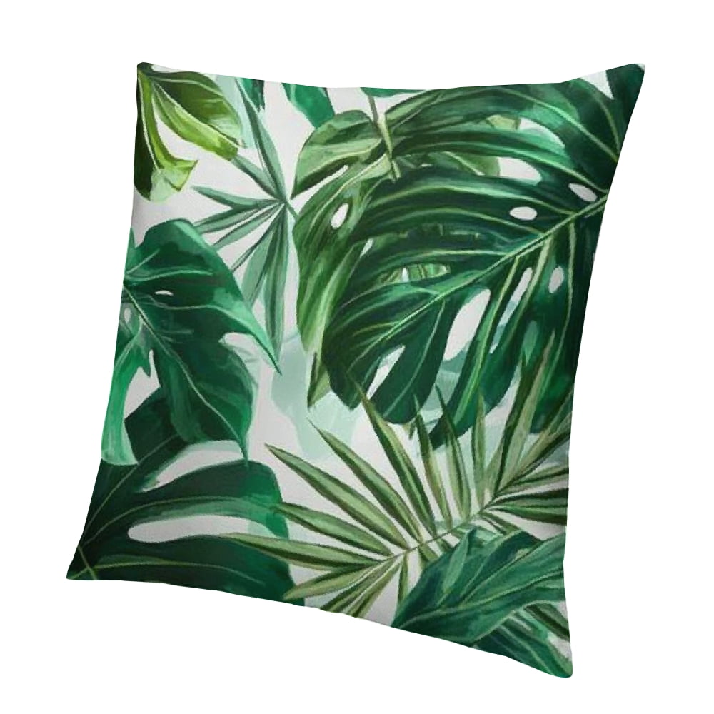 Patifu Outdoor Pillow Covers Palm Leaves, Tropical Palm Leaf Home ...