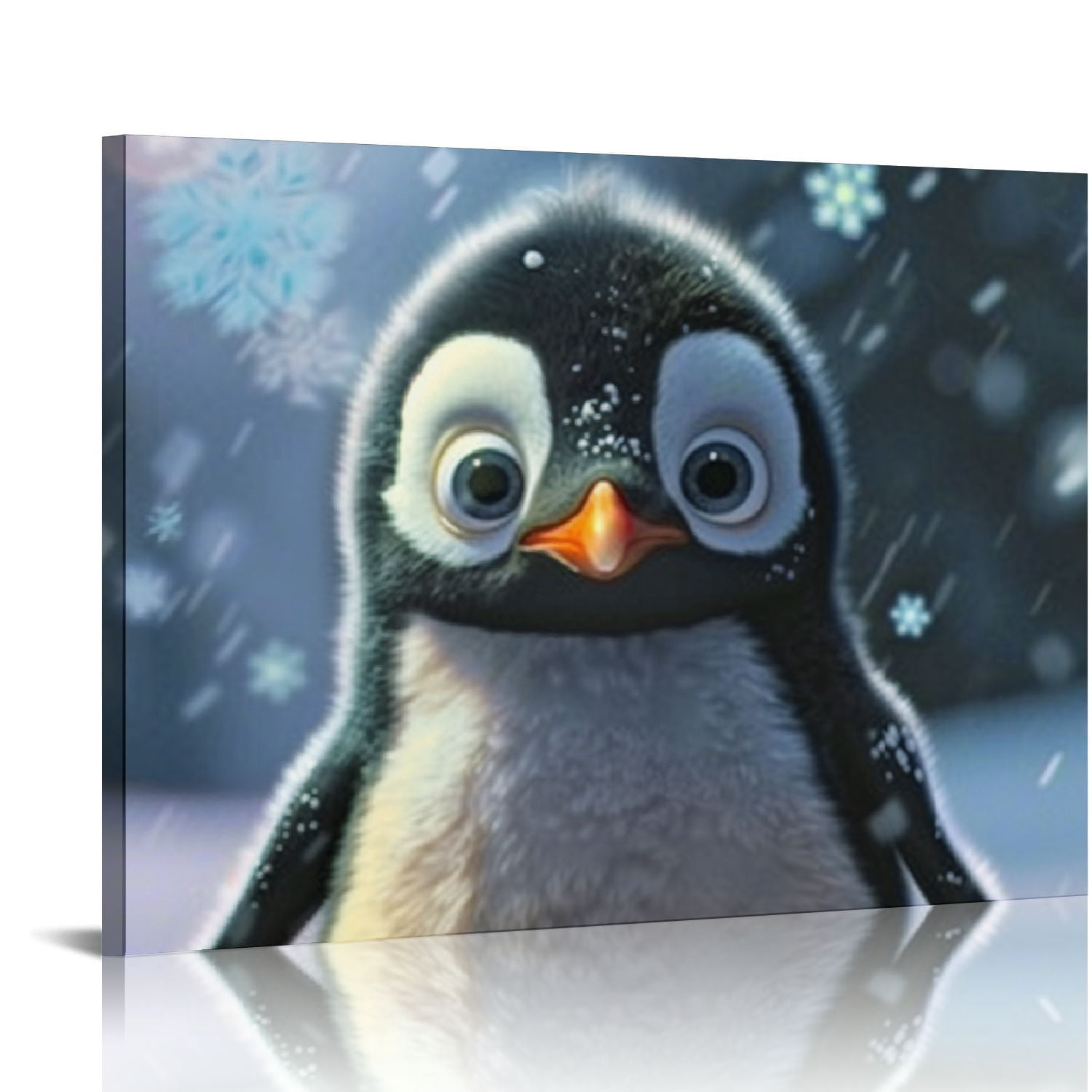 Patifu Penguin in the Snow Poster Decorative Paintings Canvas Wall Art ...