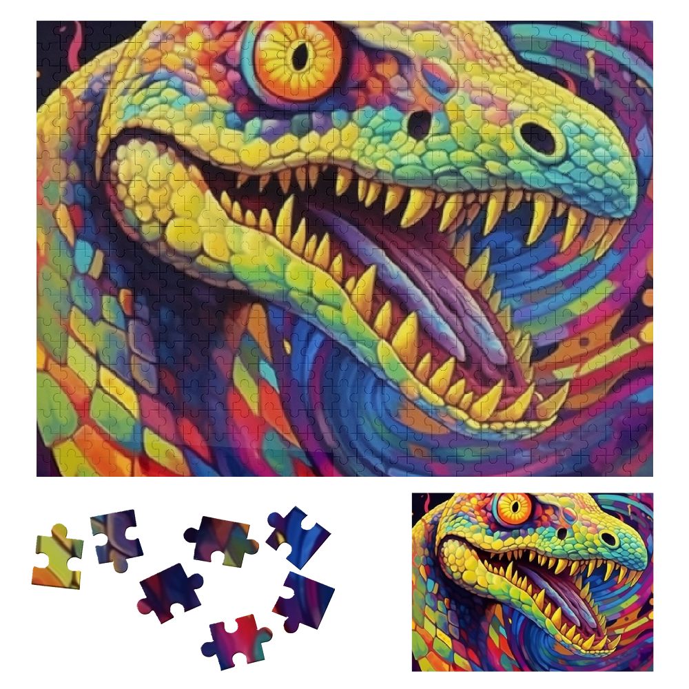 Patifu Psychedelic Snake Wooden Jigsaw Puzzle for Adults and Kids ...