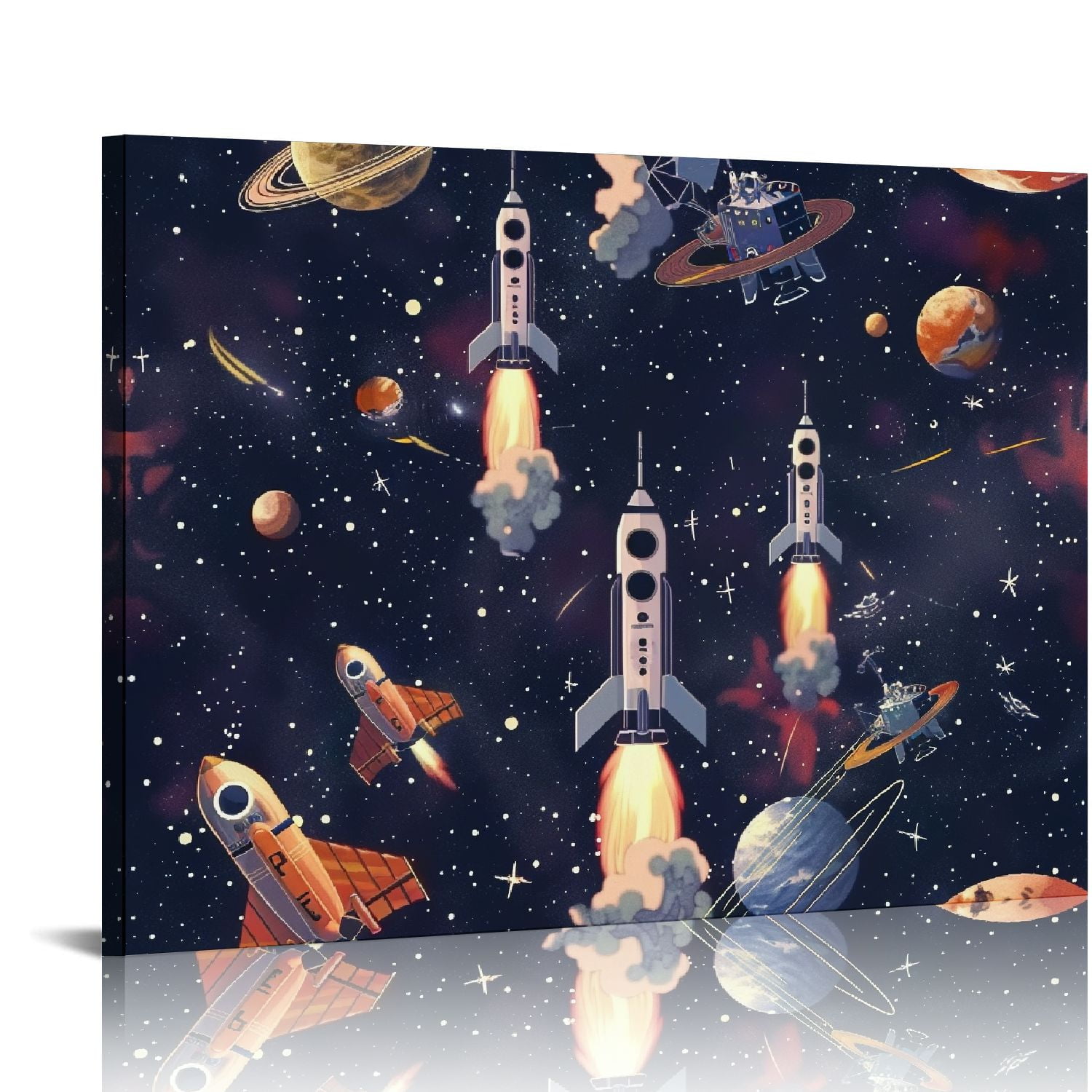 Patifu Rockets Planets Space Fine Art Aesthetic Poster Print Wall ...