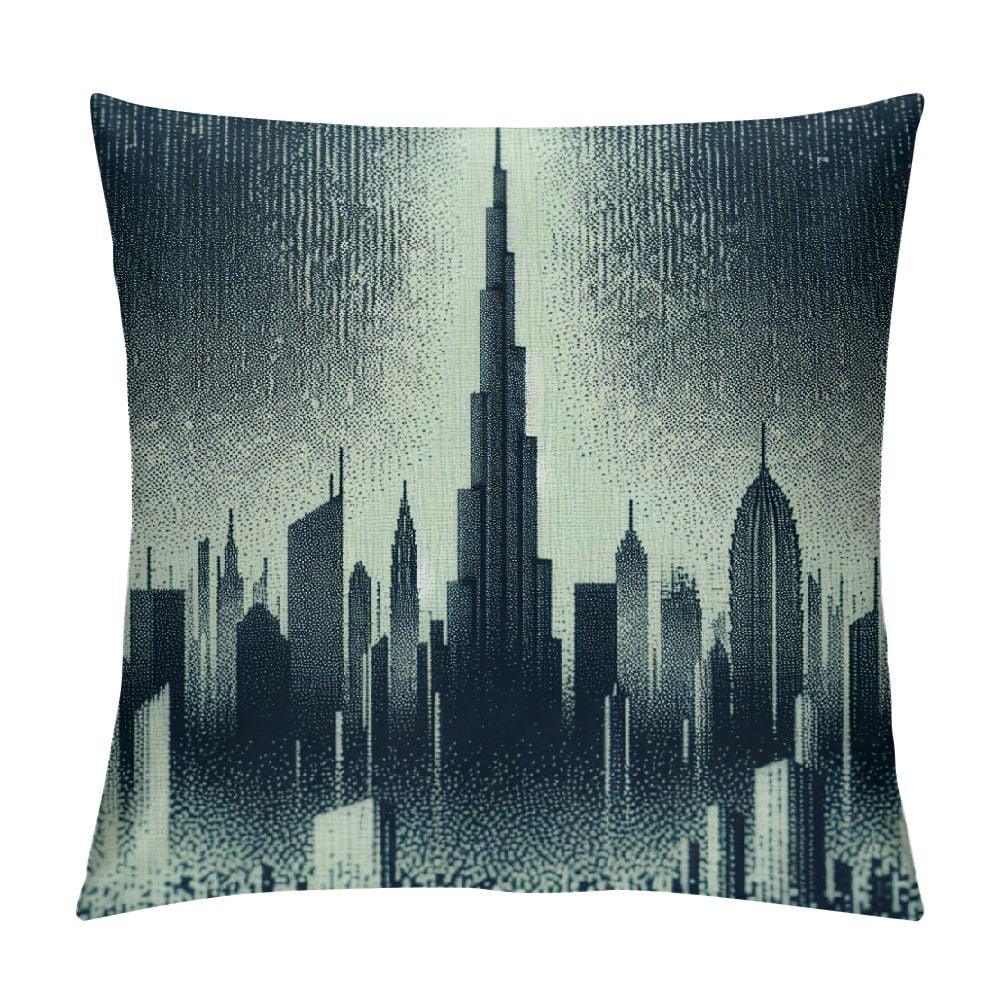 Patifu Throw Pillow Cover New York USA Skyline NYC City Silhouette with ...