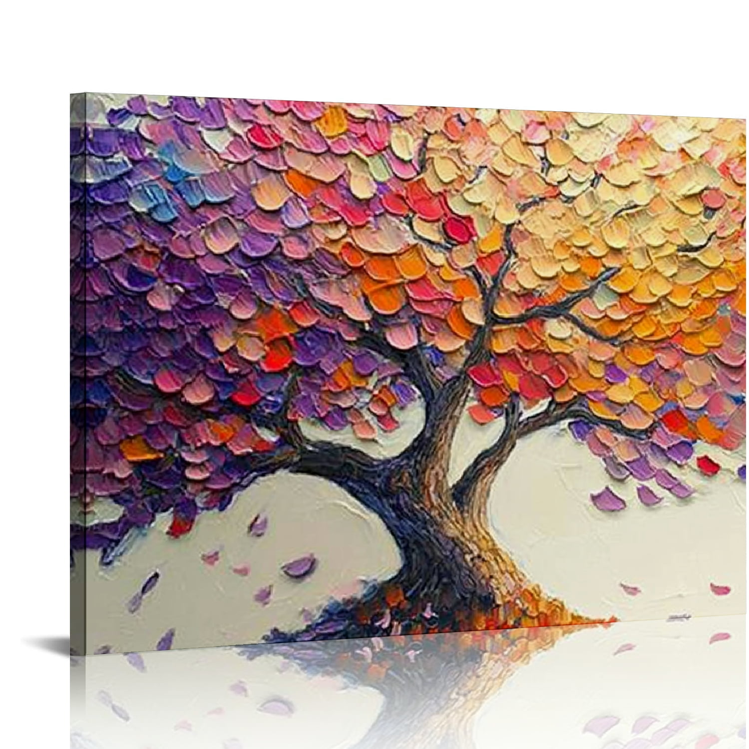 Patifu Tree of Life Wall Art Cherry Blossom Tree Canvas Oil Painting ...