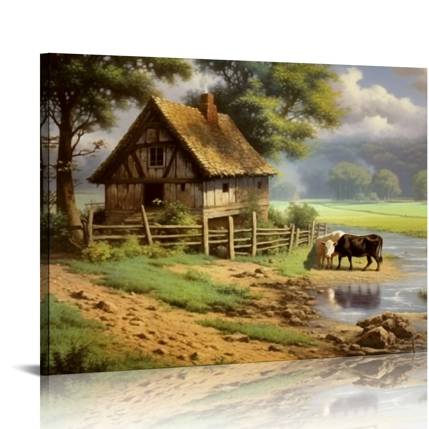 Patifu Vintage Farmhouse Wall Art - Country Decor Nature Landscape ...