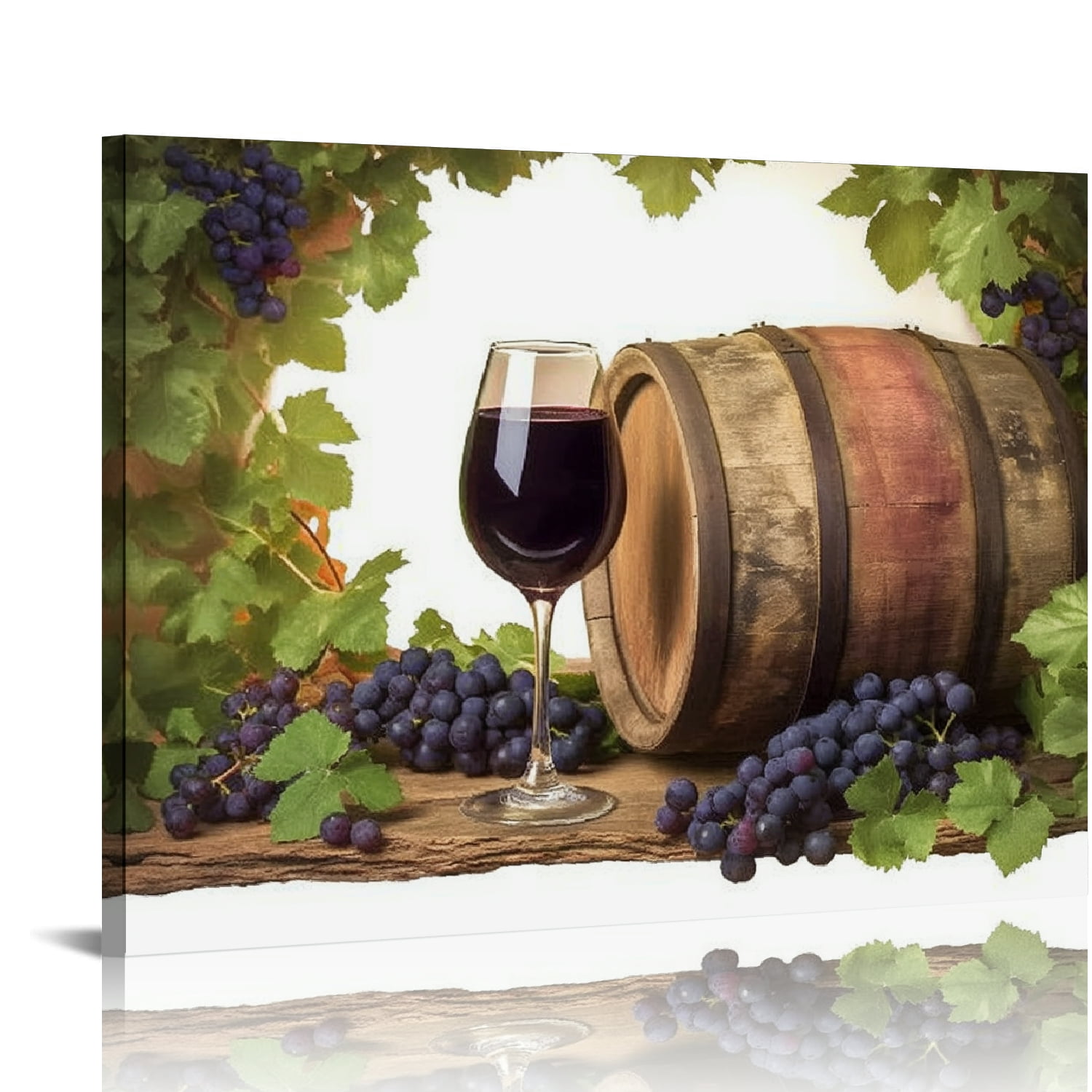 Patifu Wine Wall Art Decor for Kitchen Dining Room Grapes Fruit ...