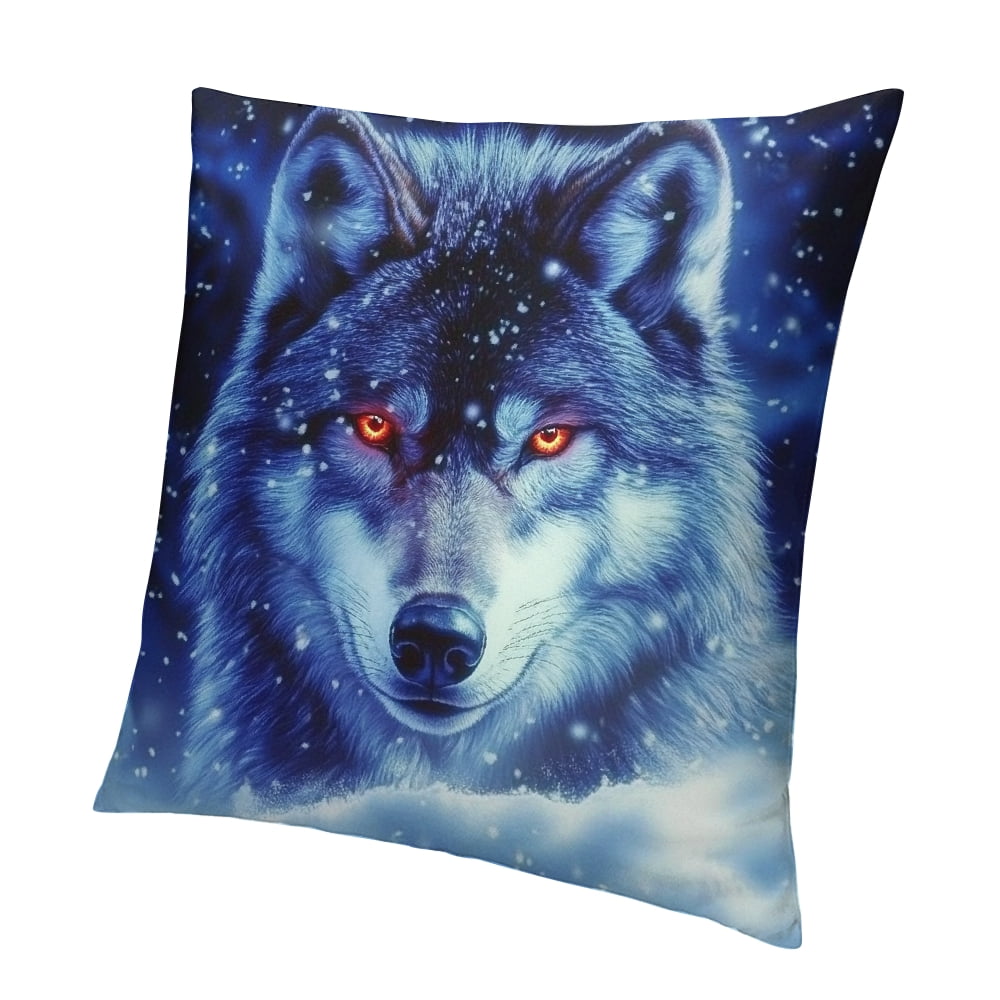 Patifu Wolf Reversible Throw Pillow Covers Wolves Howling Pillow Covers ...