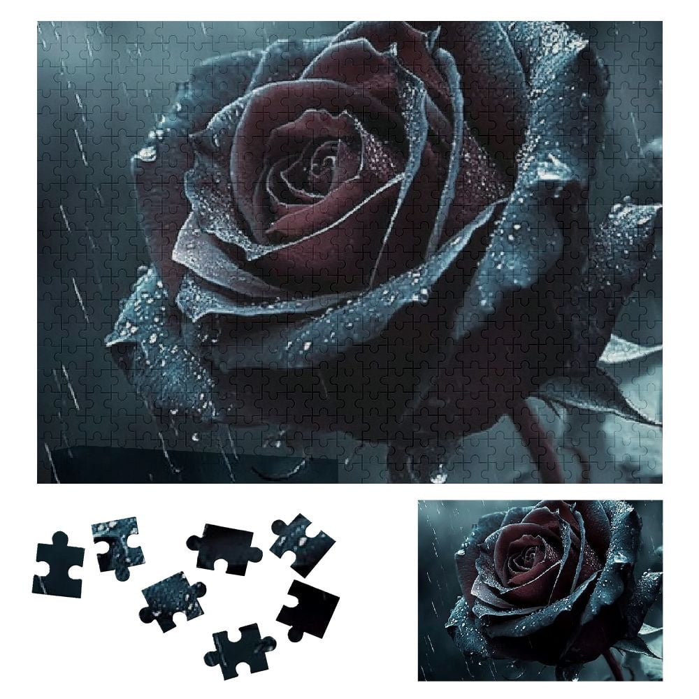 Patifu Wooden Jigsaw Puzzle Rose Water Drops Gothic Style Family ...