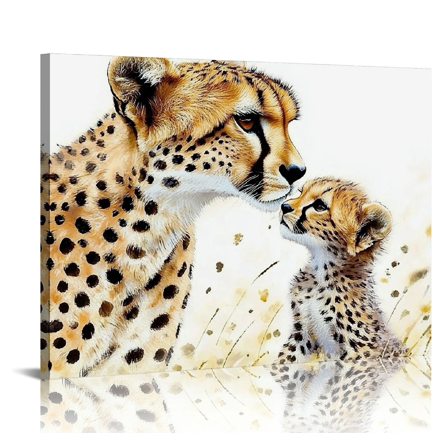 Patifu cheetah Mom and baby Animals. Watercolor Art Print, playroom ...