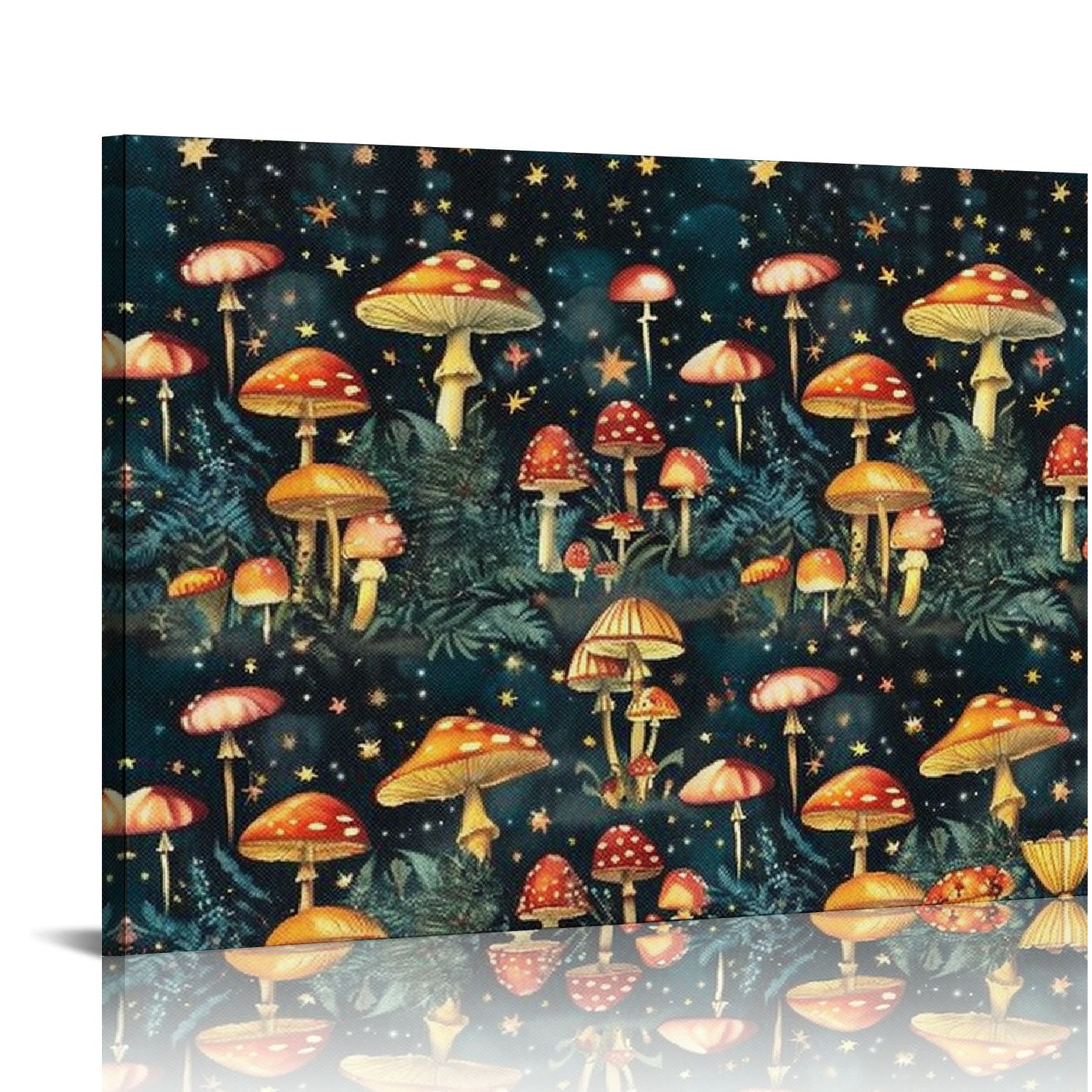 Patifu mushroom star forest fine art aesthetic poster and printed wall ...
