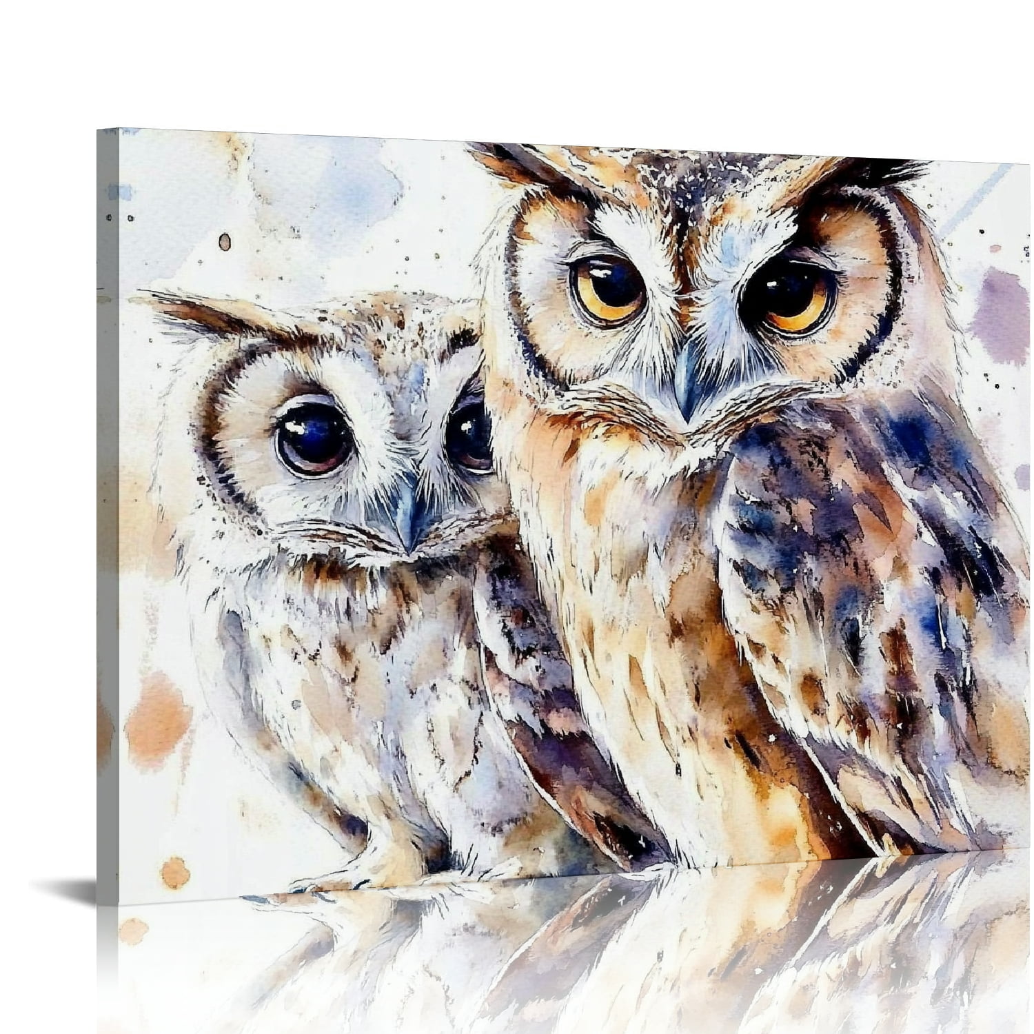 Patifu owl Mom and baby Animals. Watercolor Art Print, playroom, and ...