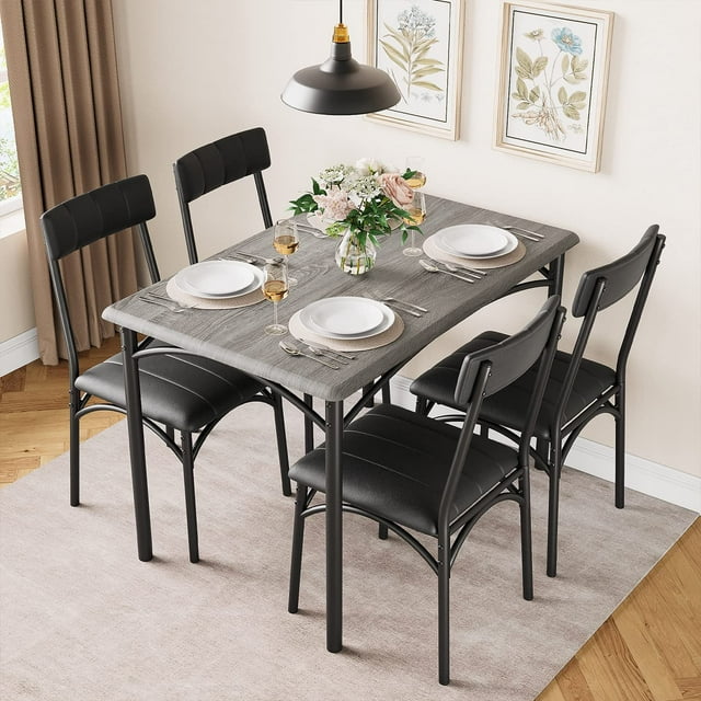 Patikuin Dining Table Set for 4, Kitchen Table and Chairs for 4 ...