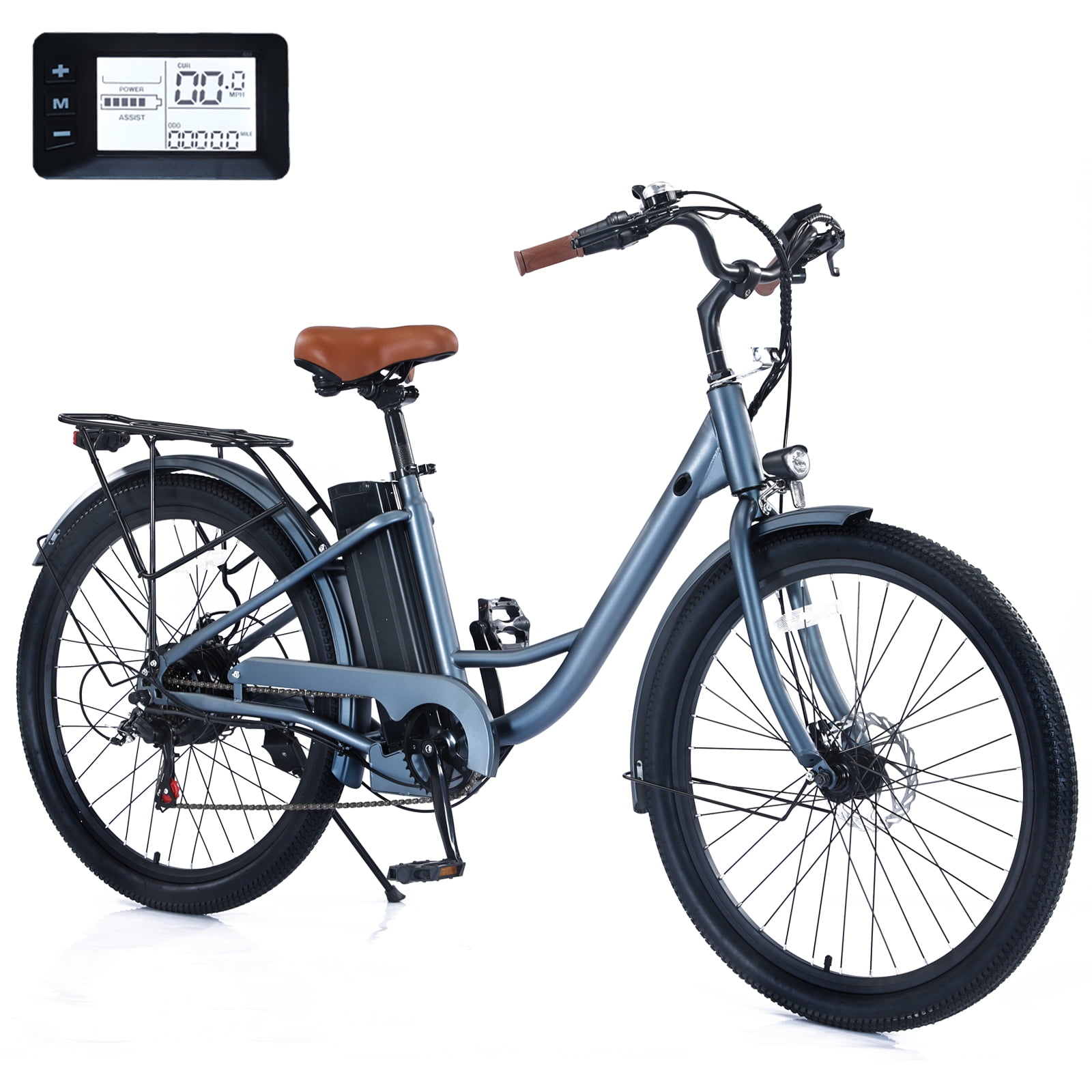 Patikuin Electric Cycle, 350W Brushless Motor, 26" Mountain Bike for ...
