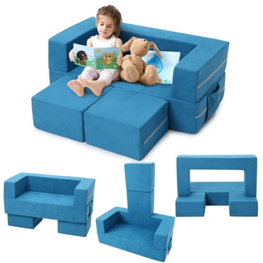 ABORON 10-Piece Kids Couch Sofa, Modular Toddler Couch for Playroom ...