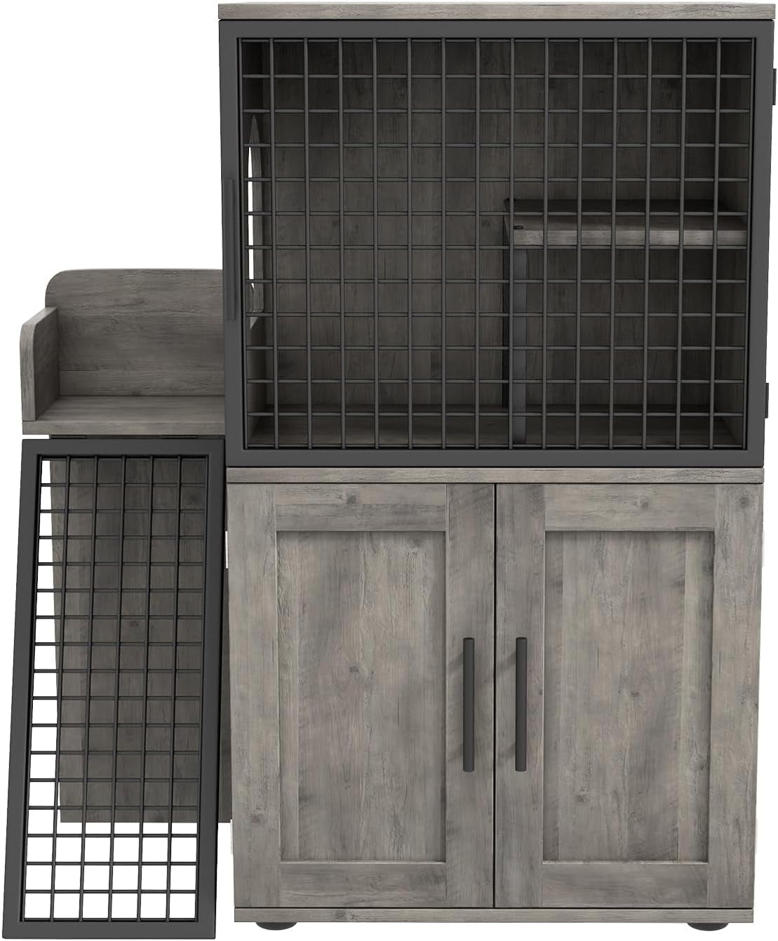 Patikuin Modern Multi-Functional Cat Litter Box Enclosure with Ladder ...