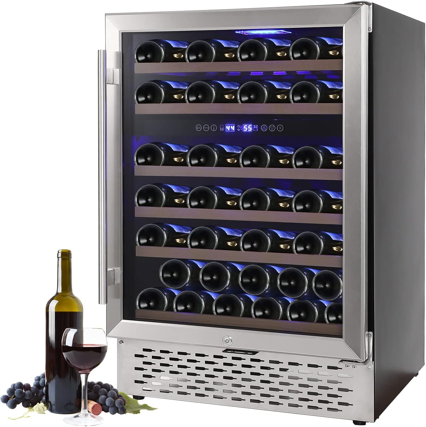 Patikuin Wine Cooler Refrigerator 51 Bottles, Wine Fridge Freestanding ...