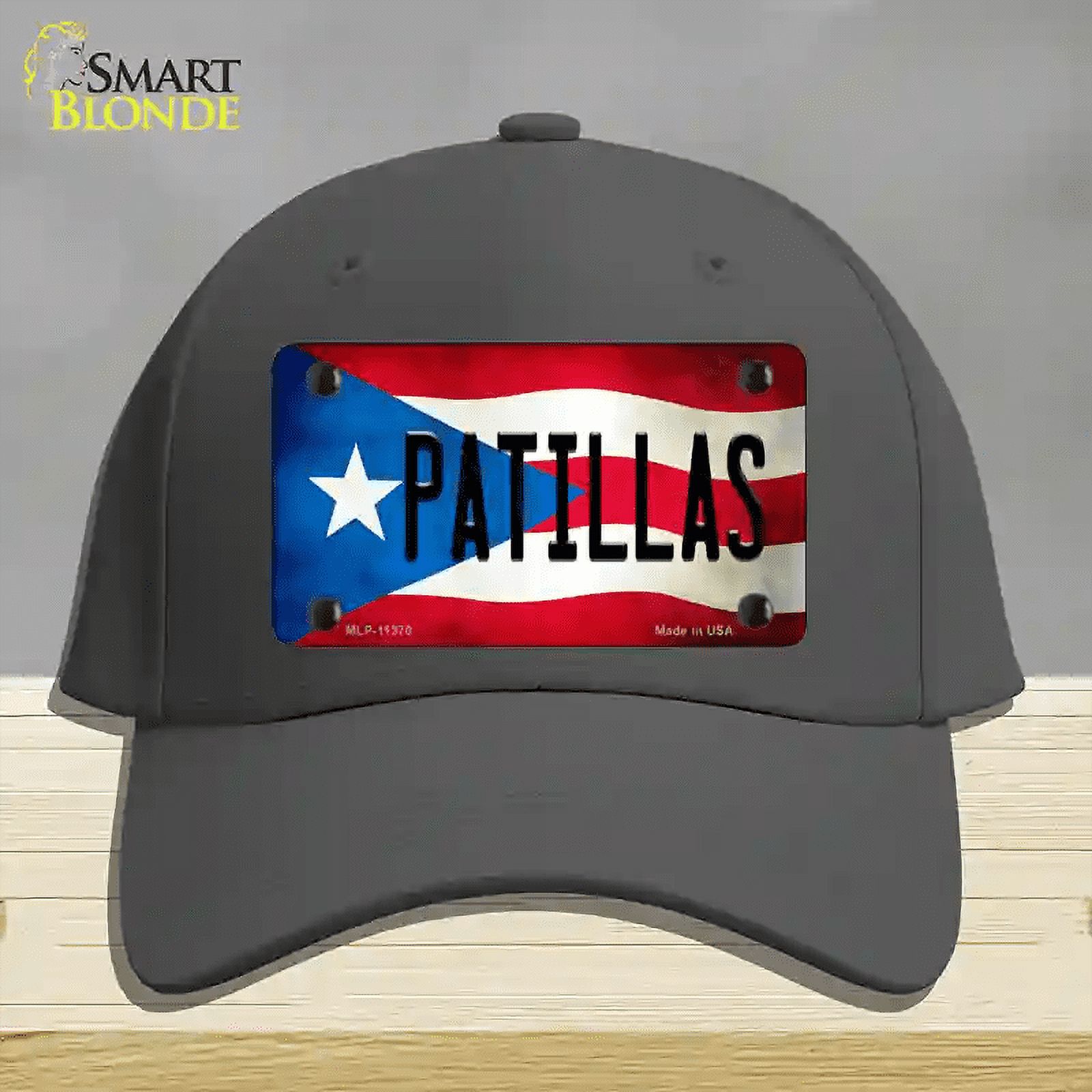 Patillas Puerto Rico Flag Novelty License Plate Hat Cotton Charcoal ...