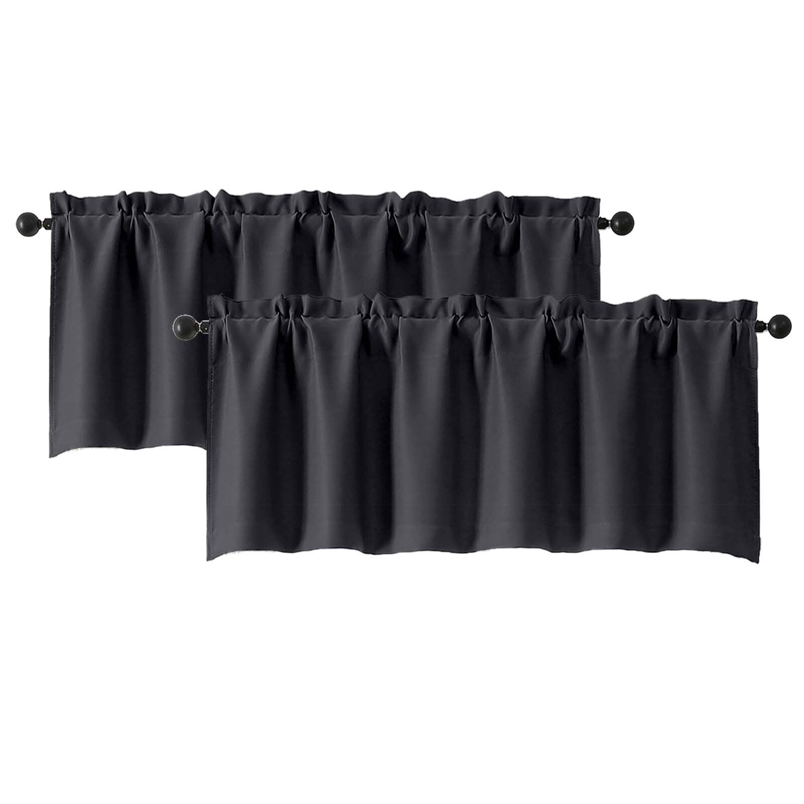 Patin Black Valances for Windows 18 Inch Length 2 Pcs, Thermal ...