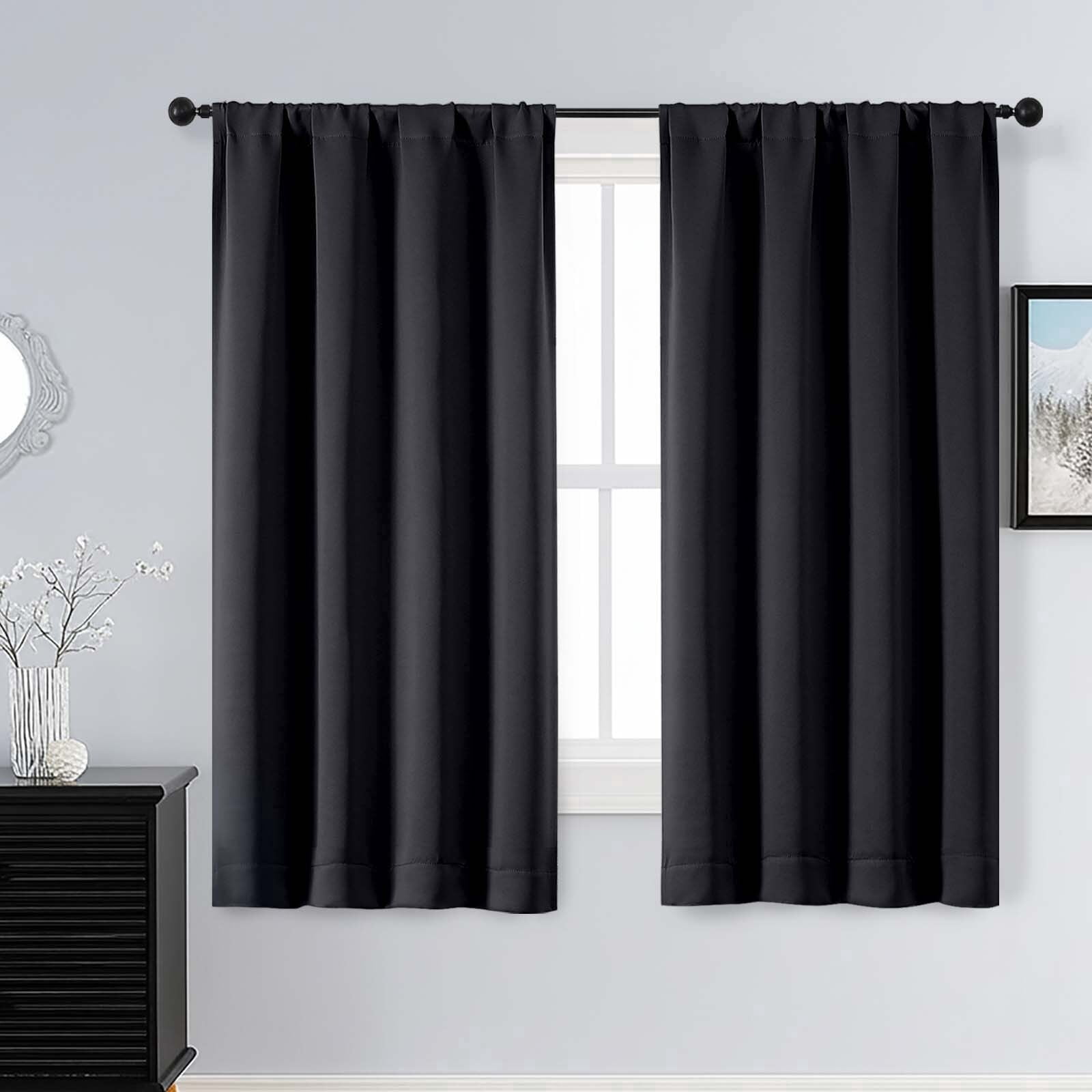 Patin Blackout Curtains, 54 Inch Length, Rod Pocket, Thermal Insulated ...