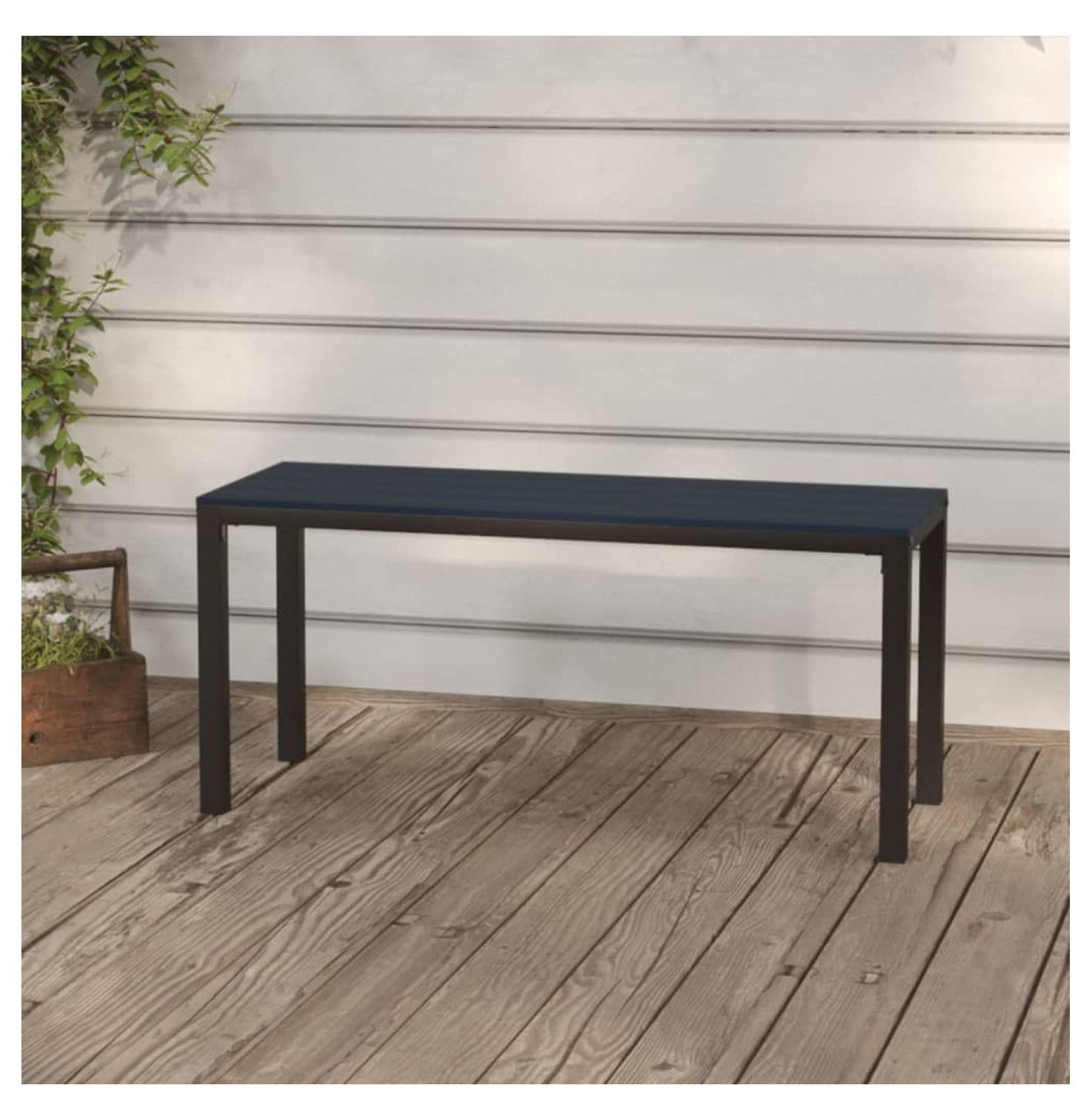 Patio 43.3" Steel and WPC Black - Walmart.com