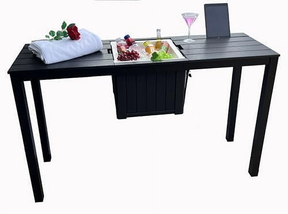 Patio Bar Table / Hot tub Side Tabel with Ice Cooler/Towel Warmer ...