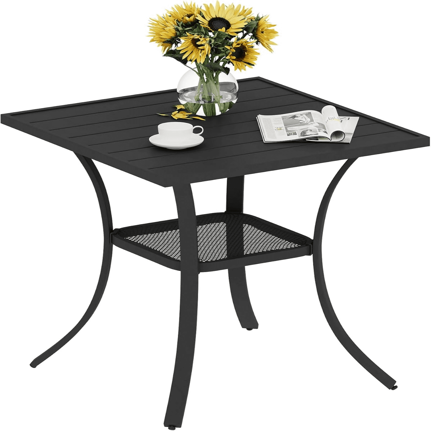 Patio Bar Table Rectangle Outdoor Bar Height Dining Table for Patio ...