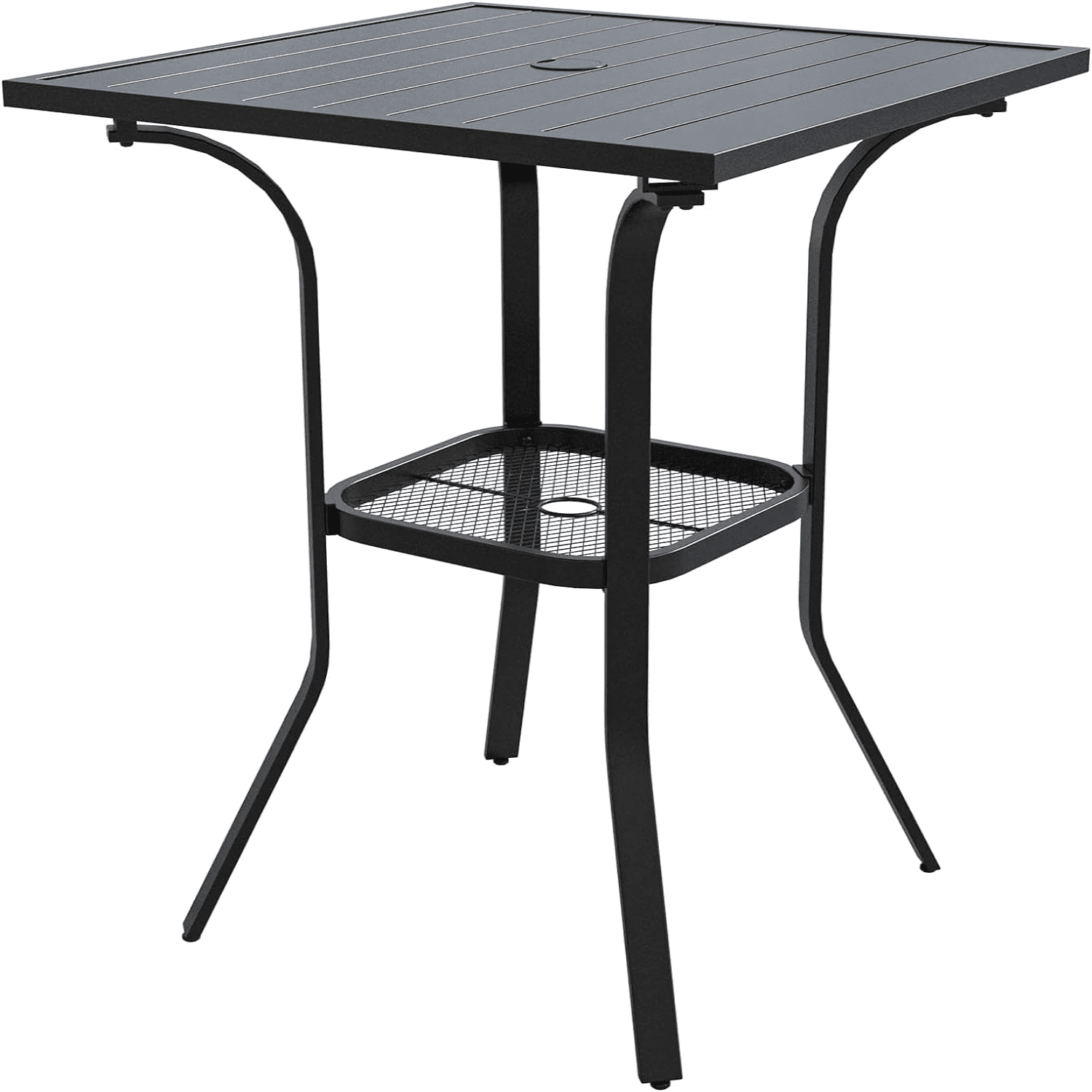 Patio Bar Table Rectangle Outdoor Counter Height Dining Table for Patio ...