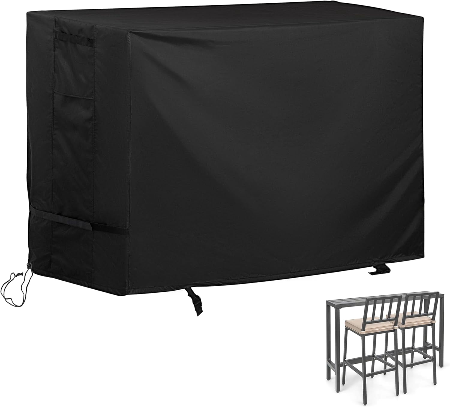 Patio Bar Table Set Cover for 55in Pub Height Bar Table & 2 Bar Stools ...