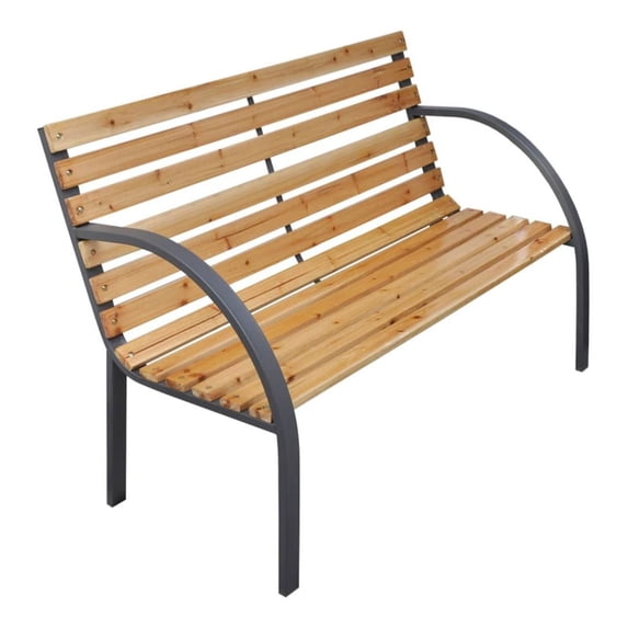 Patio Bench 44.1", Solid Fir Wood Outdoor Seating, Garden Furniture ...