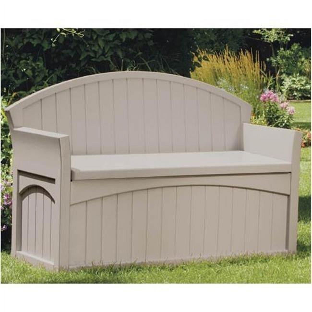 GrillTown Patio Bench, Outdoor Furniture with Extra Storage, Resin ...