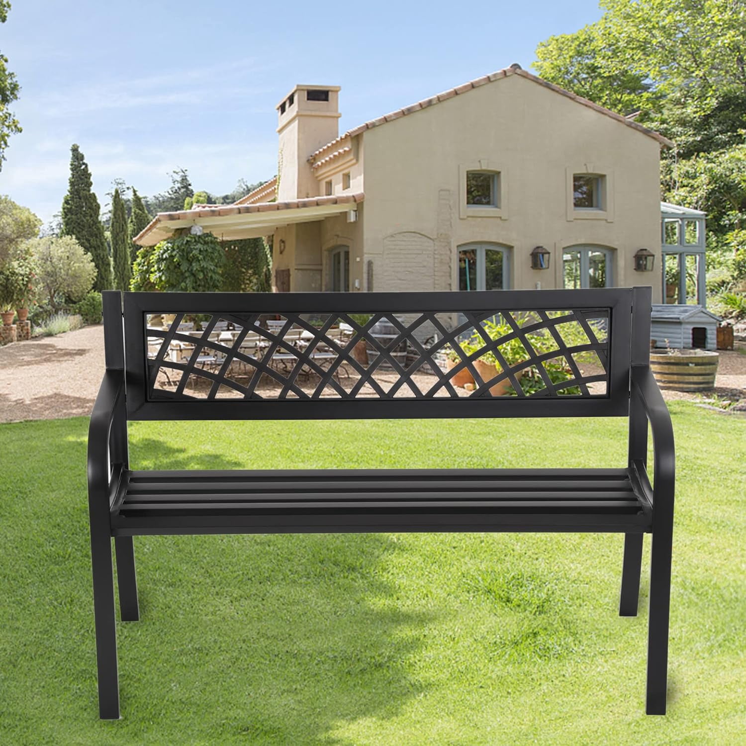 WYGMAV, Outdoor Metal Bench, 45.5